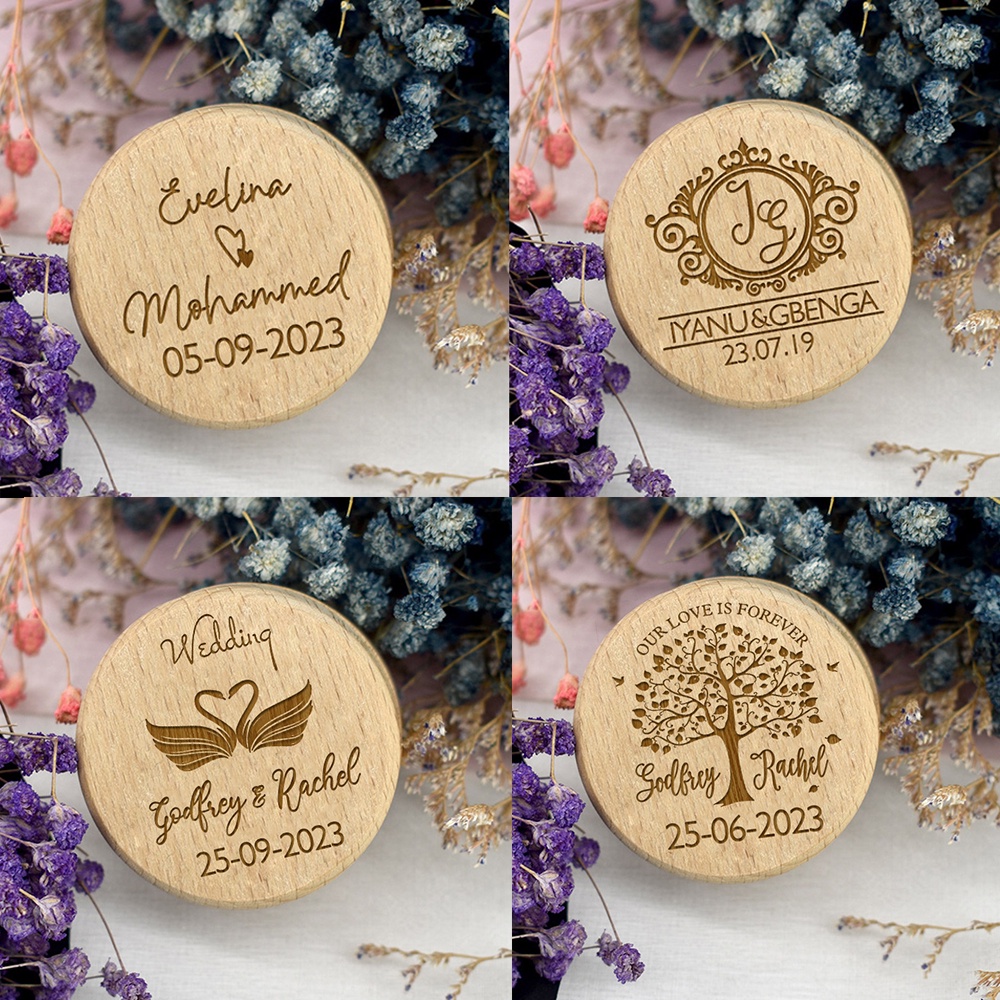 Wedding Ceremony Ring Box Personalized Wooden Ring Holder Proposal Ring ...