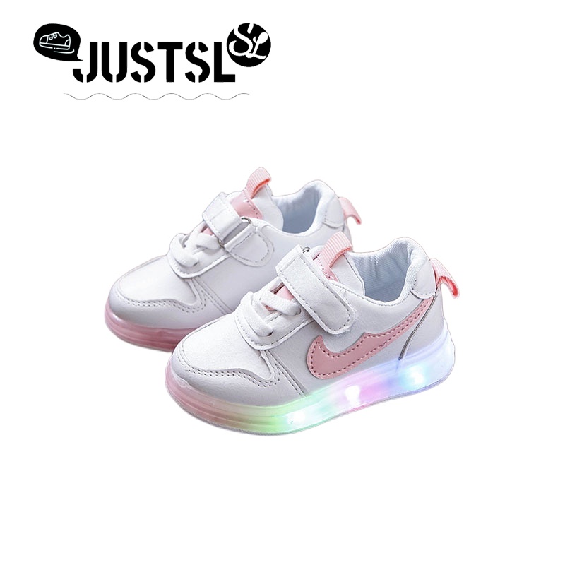 JUSTSL Spring new children's LED flash shoes Children's flash boys and ...