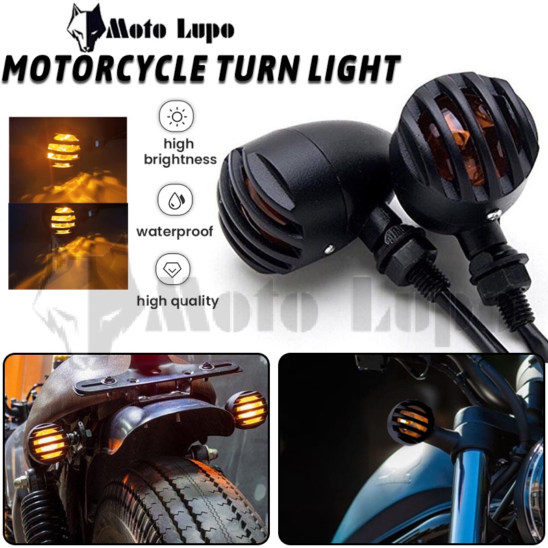 Motorcycle Turn Lights Cnc Aluminum Yellow Motorbike Headlights Signal ...