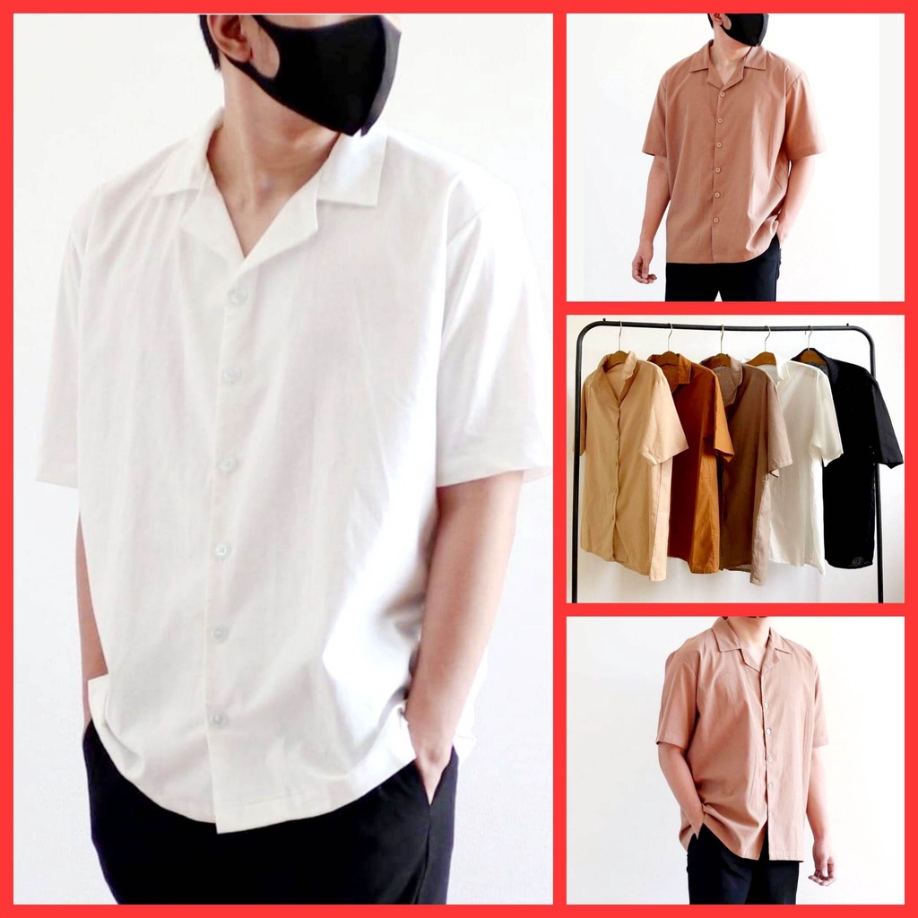 Best Seller Korean Casual Short Sleeve Button Down Polo for Plus Size ...