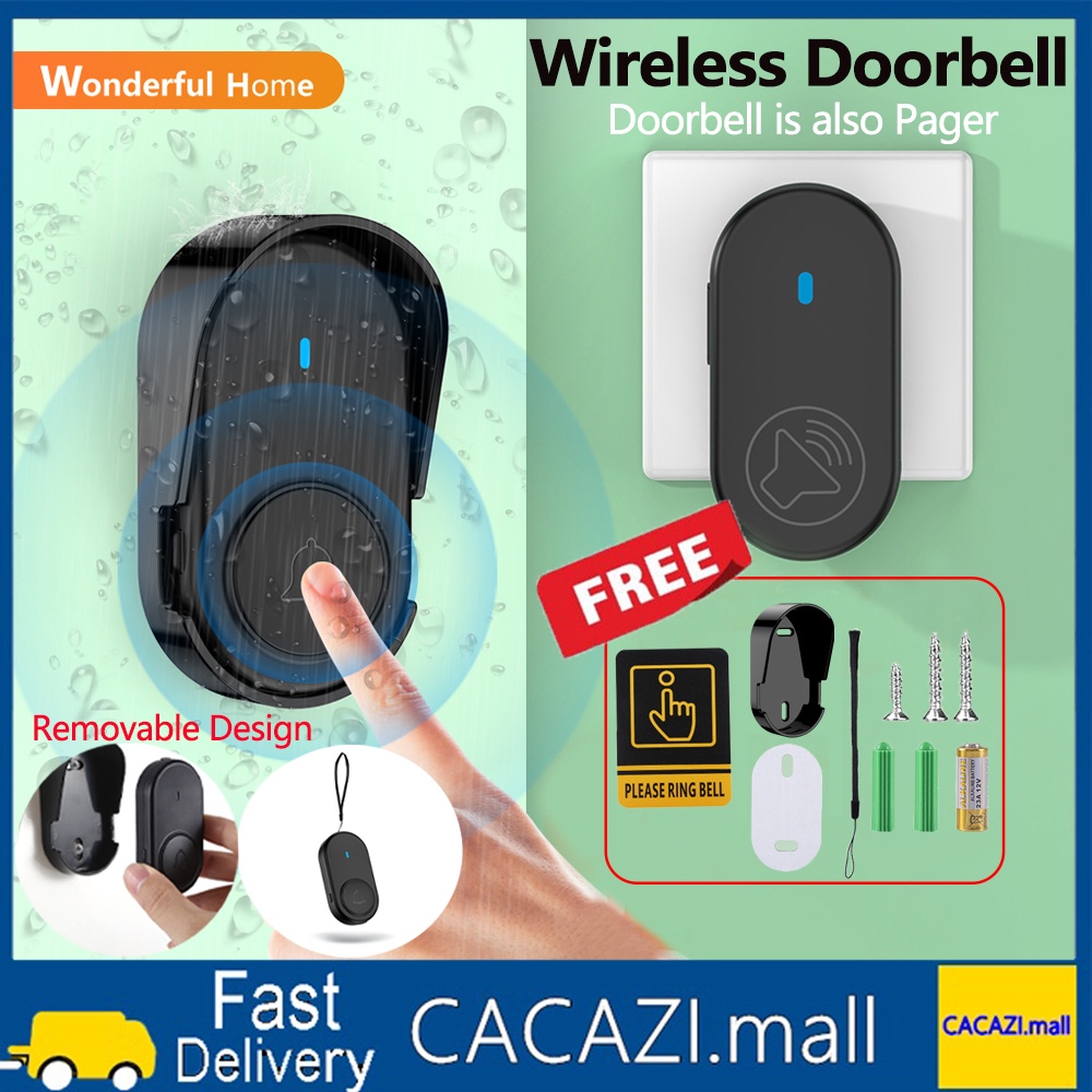 Intelligent Small Ac 100-240v Wireless Doorbell Waterproof 300m Range ...