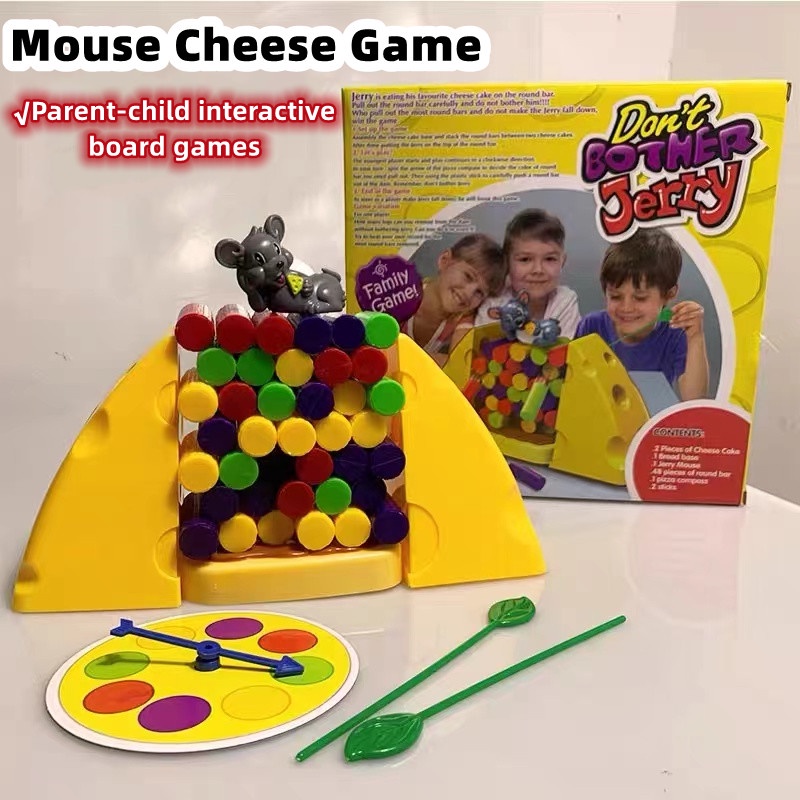 Children's table game wall building and wall breaking toy mouse cheese ...