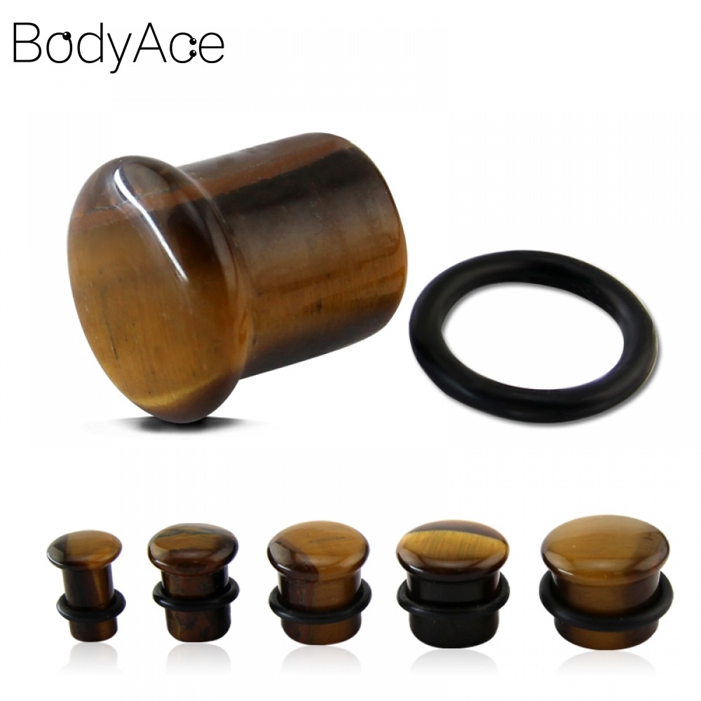 Bodyace 1 Pair 5-18mm Ear Plugs Unisex Brown Ear Gauges Expanders with ...