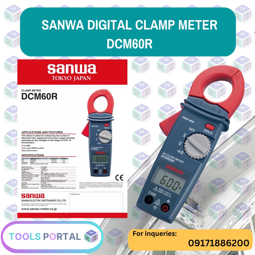 SANWA Digital Clamp Meter DCM60R | Shopee Philippines