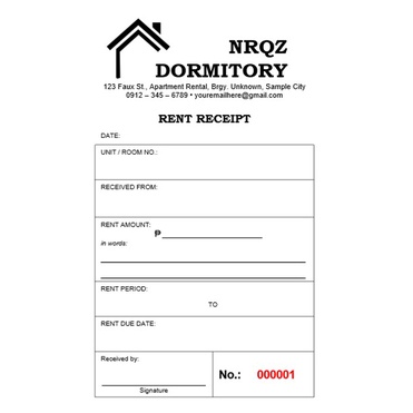 CUSTOMIZED CARBONIZED RENTAL RECEIPT 4x7 size | Shopee Philippines