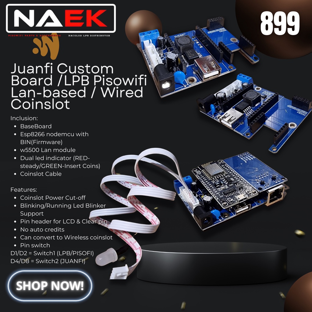 Juanfi Custom Board /LPB wifi Lan-based / Wired Coinslot / Mikrotik ...