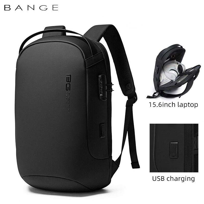 BANGE Fashion 15.6 inch backpack for Men anti theft waterproof travel school backpacks for man ...