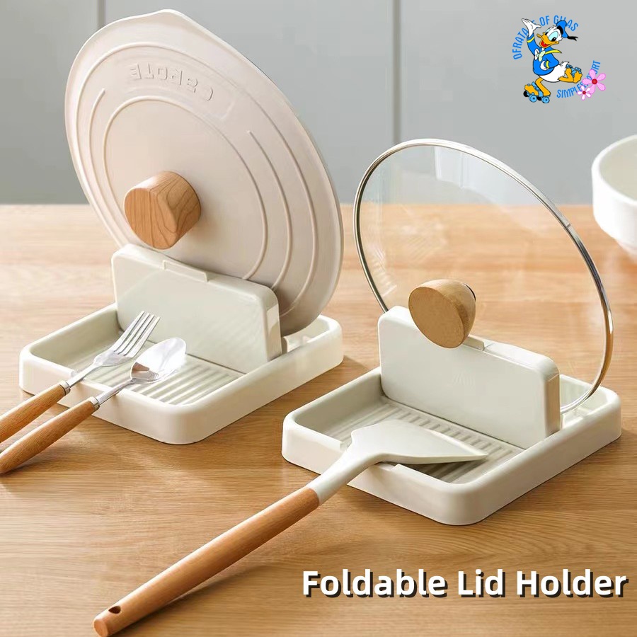Nordic style Foldable Lid Holder Spatula Holder Spoon Holder Kitchen ...