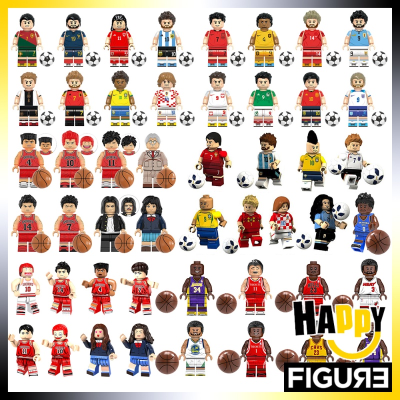World Cup Athletes Minifigures Ronaldo Michael Jordan Bale Messi ...