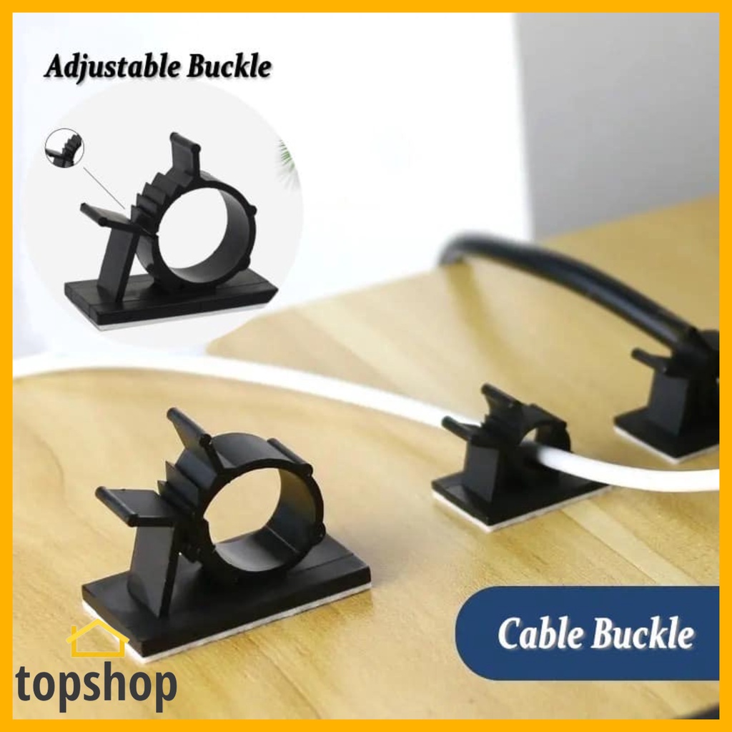 TOPSHOP 1pc Adjustable Cable Clips Cable Organizer Desk Wall Computer ...