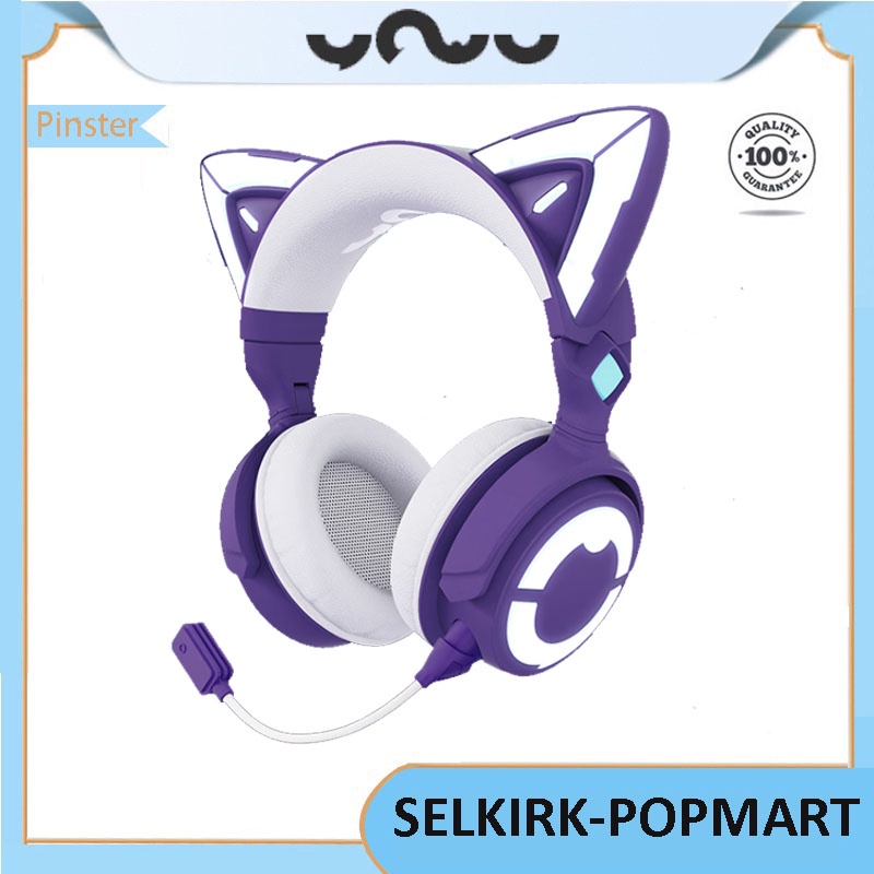YOWU SELKIRK-POPMART Co-brand Gift Box Cat Ear Purple Earphone | Shopee ...