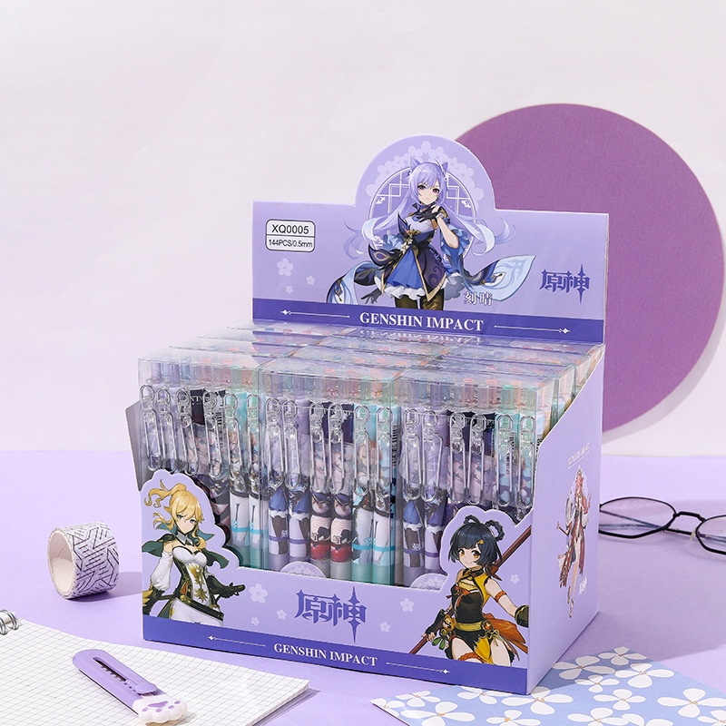 Creative Anime Genshin Impact Gel Pen Student Hook Press Moving Pen ...