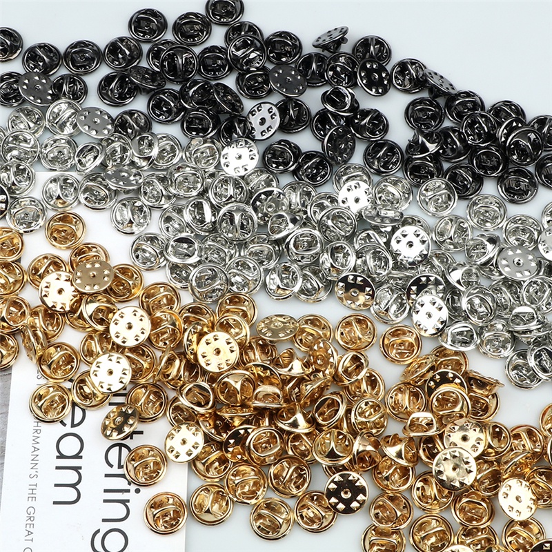 10pcs Colorful Metal Brooch Pin Back Squeeze Badge Holder Butterfly ...