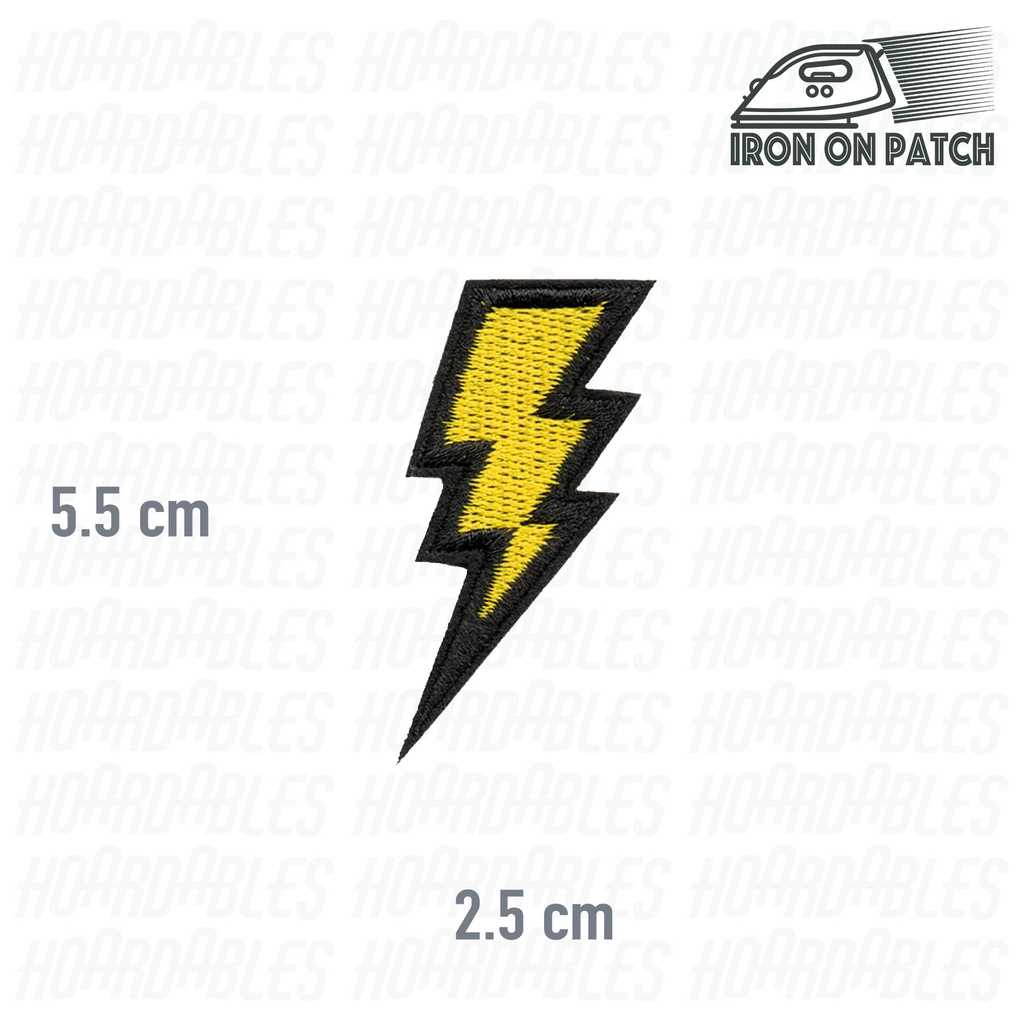 Black Adam Yellow Lightning Iron On Sew DIY Decor Embroidered Patch ...