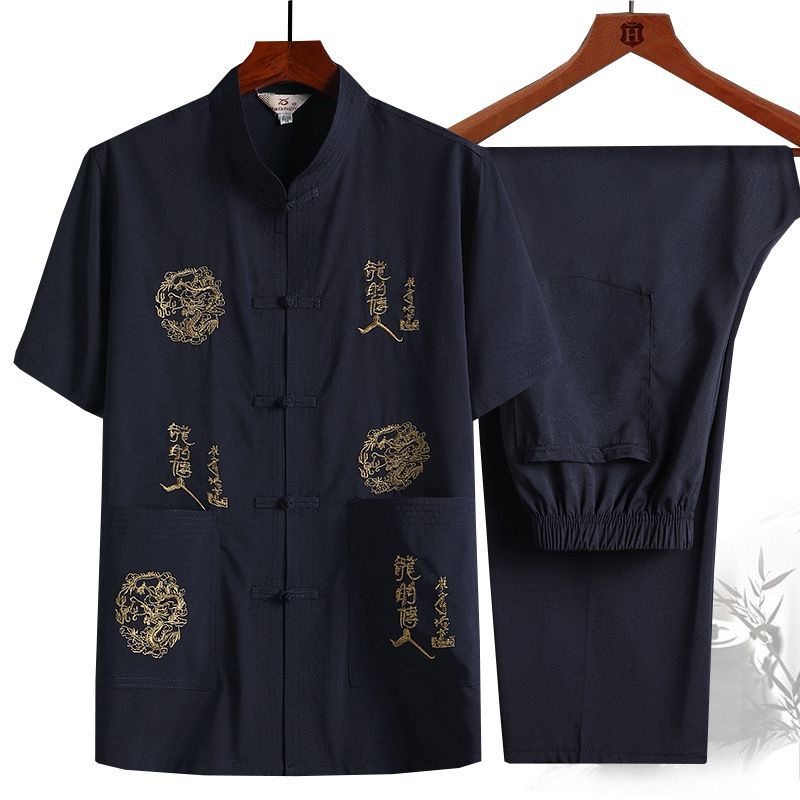 Men short sleeve Shirt Chinese Cheongsam For Chinese New Year ...