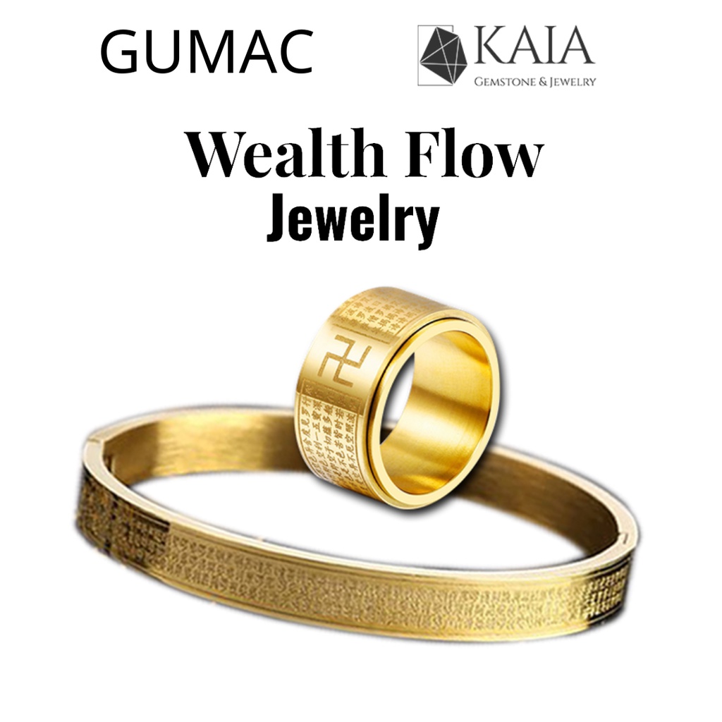 Wealth Flow Jewelry Bracelet & Ring Good Luck Wealth Gold Bracelet And ...
