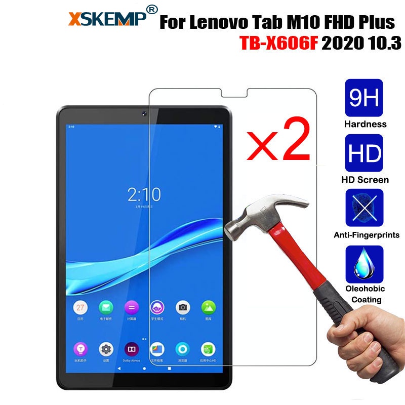 2 PCS For Lenovo Tab M10 Plus TB-X606F/X 10.3 Tempered Glass Screen Protector Cover Anti Shatter ...
