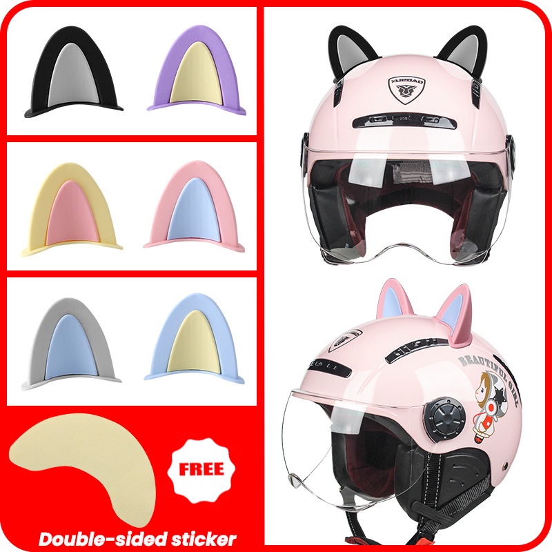 A Pair Helmet Cat Ears Decorations Motorcycle Accessories Helmet ...
