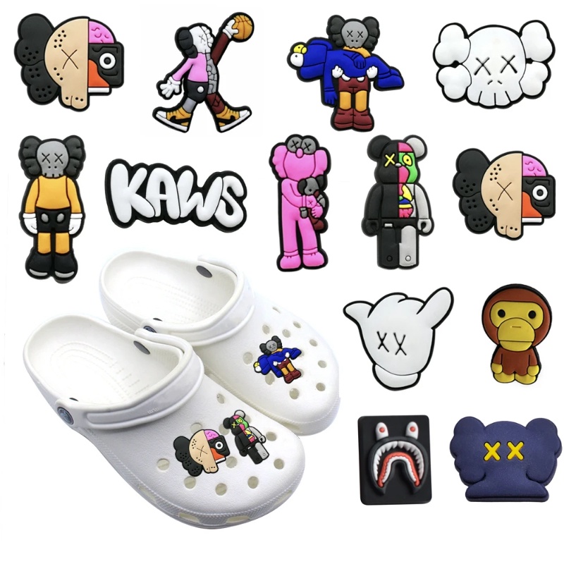 Cartoon Simpson croccs Accessories Ape Kaws Jibitz Charm Star Bearbrick ...