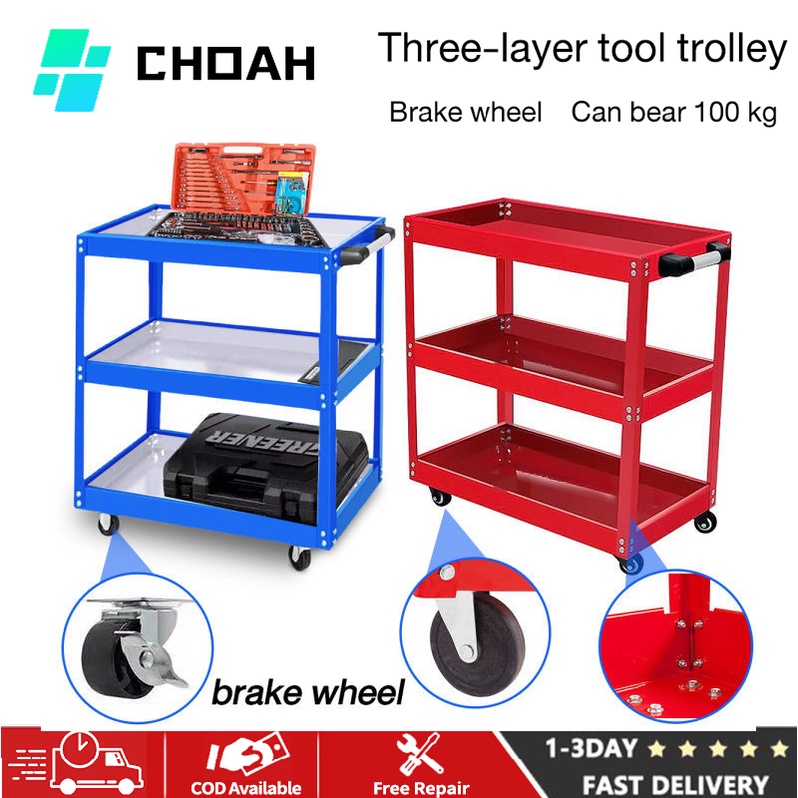 CHoah 3 layers Tool trolley cart tool organizer trolley tool cabinet ...