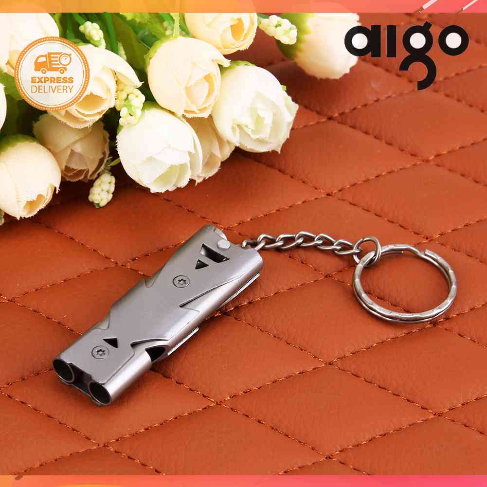 Outdoor Stainless Whistle Double Tube Lifesaving Emergency SOS Outdoor ...