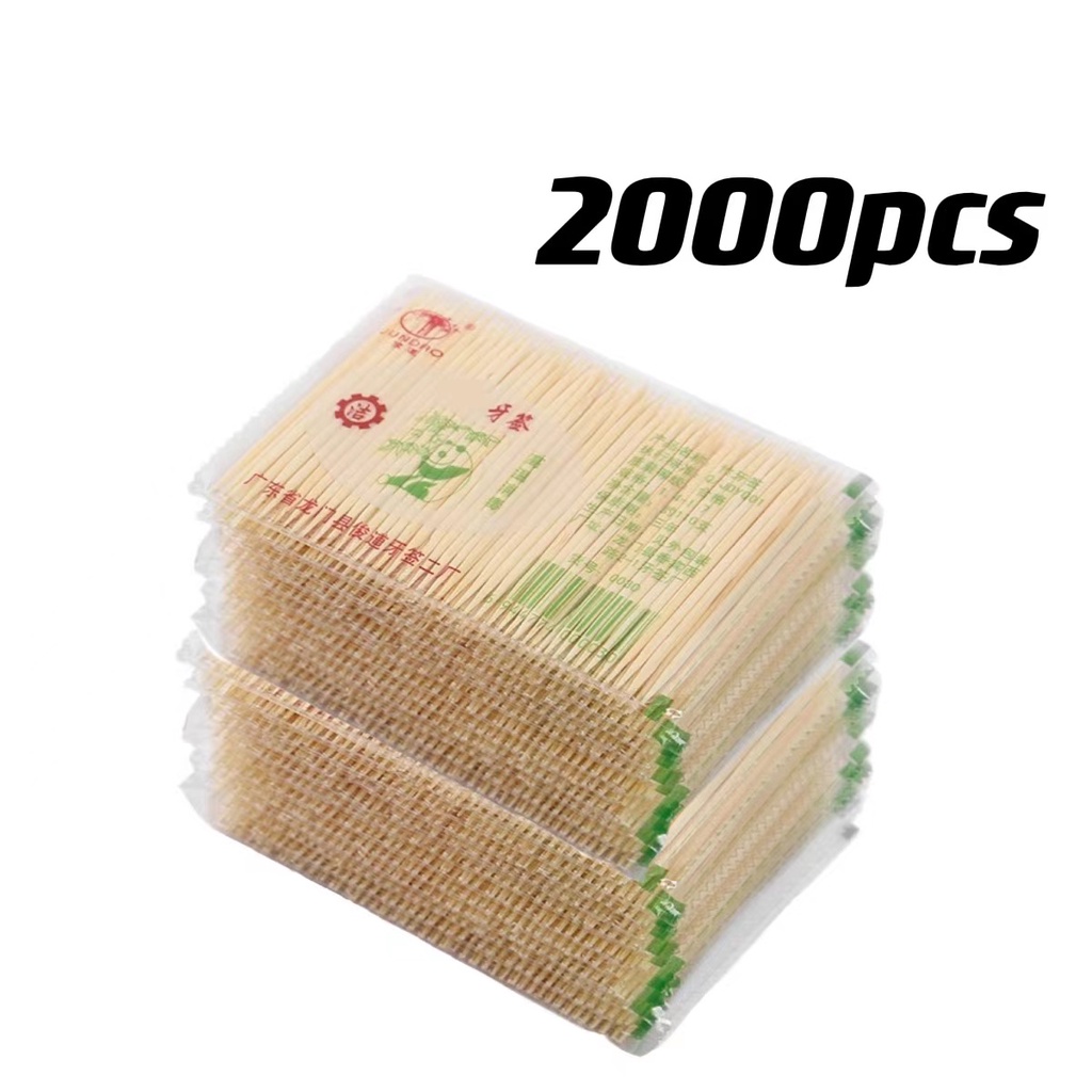 2000pcs Natural Bamboo Toothpick Durable Wood Dental Bamboo Picks Home ...