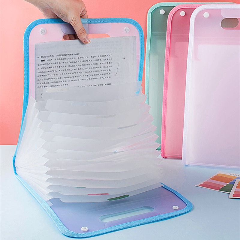 Portable Expanding File Folder 13 Pockets Documents Organizers A4 Paper ...