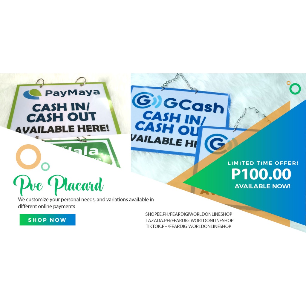 CUSTOMIZED PVC PLACARD FOR ONLINE PAYMENTS | GCASH | PAYMAYA ...