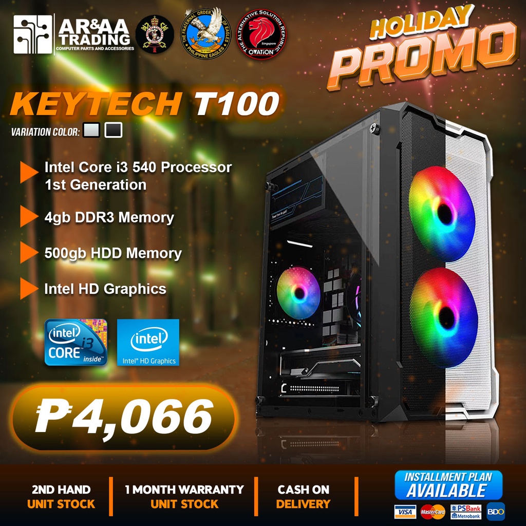 System Unit CPU Keytech T100- Intel Core i3 540 Processor- 4gb 500gb ...