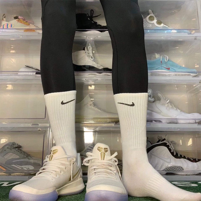 Bagong Nike Elite High Cut Socks Itim at Puti Mataas na Kalidad Makapal ...