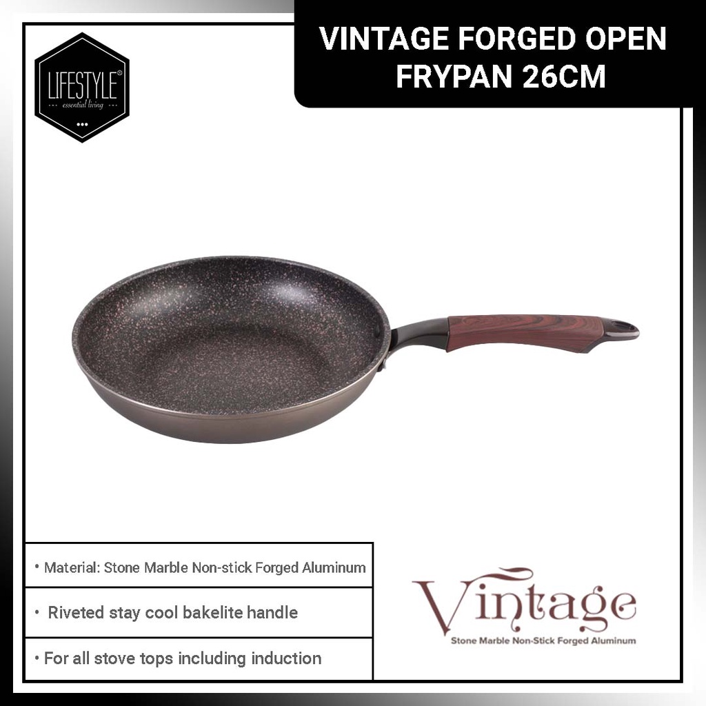 Lifestyle Cookware Vintage Stone Marble Non-Stick Forged Aluminum Open ...