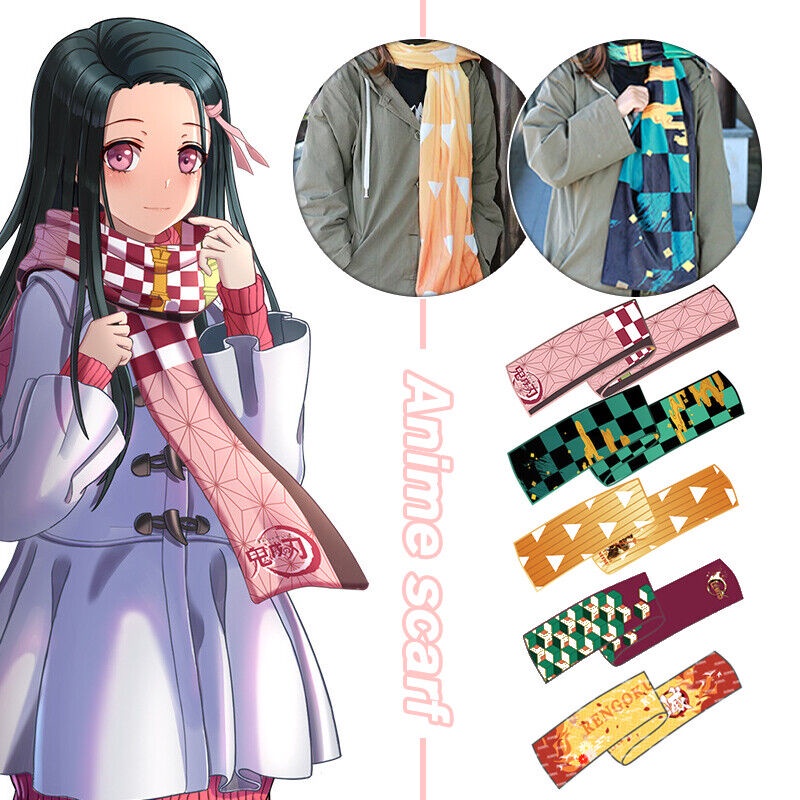 Demon Slayer Kimetsu no Yaiba Kamado Tanjirou Nezuko Winter Scarf ...