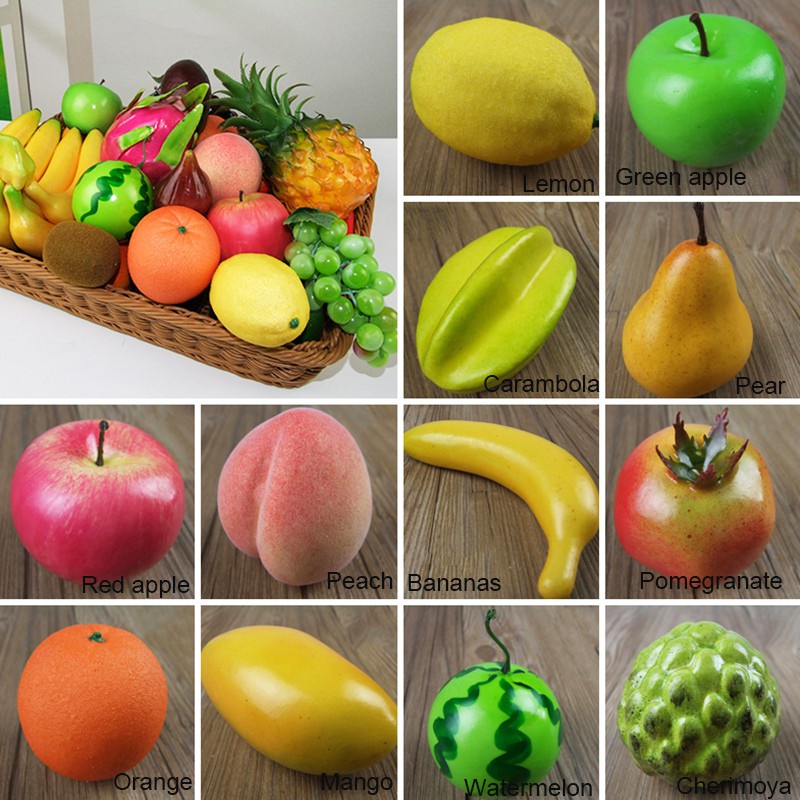 Realistic Lifelike Artificial Plastic Fruits Fake Display table ...