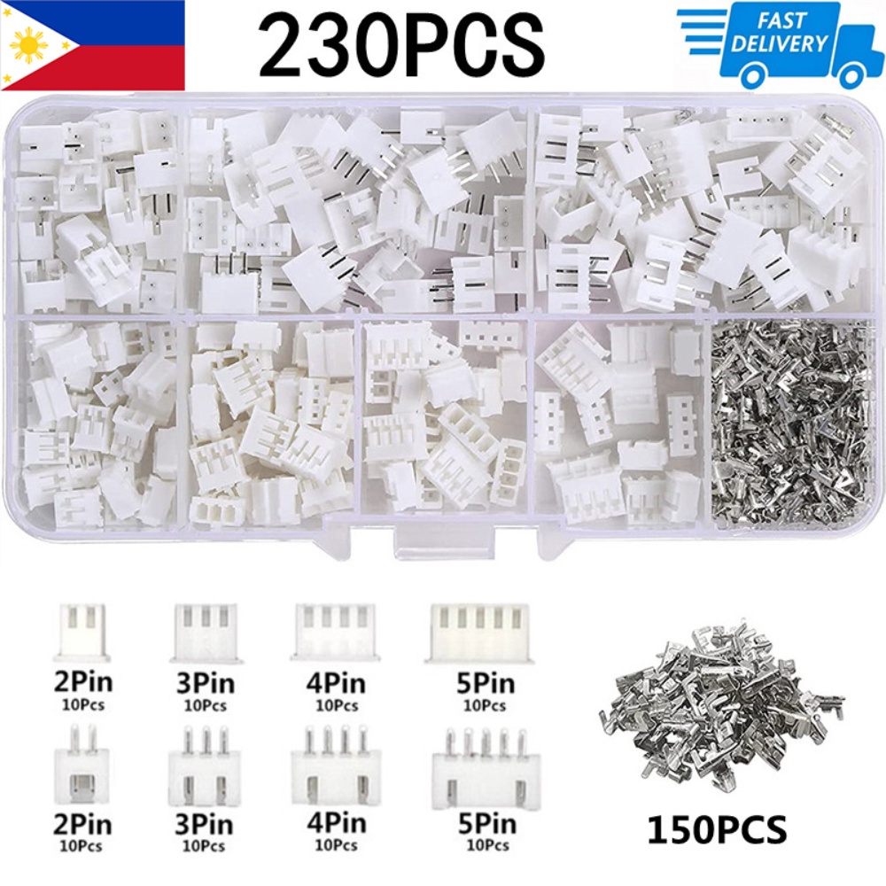 230PCS JST XH2.54mm 2 3 4 5 Pin Board Connectors Plug Mini Micro Male ...