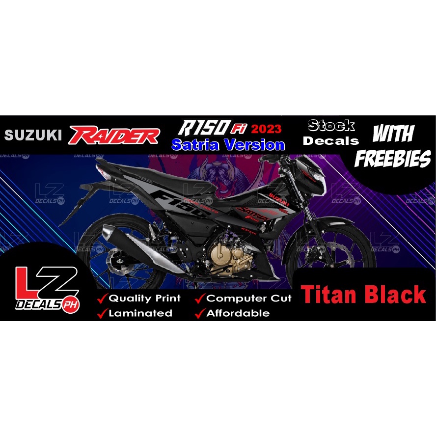 Suzuki Raider R150 Fi (2023) Satria Version Stock Decals / Stickers ...