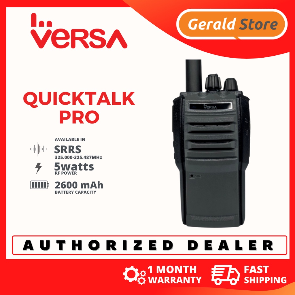 VERSA QUICKTALK PRO SRRS Radio 325MHz with FREE NTC SPECIAL PERMIT - 1 ...