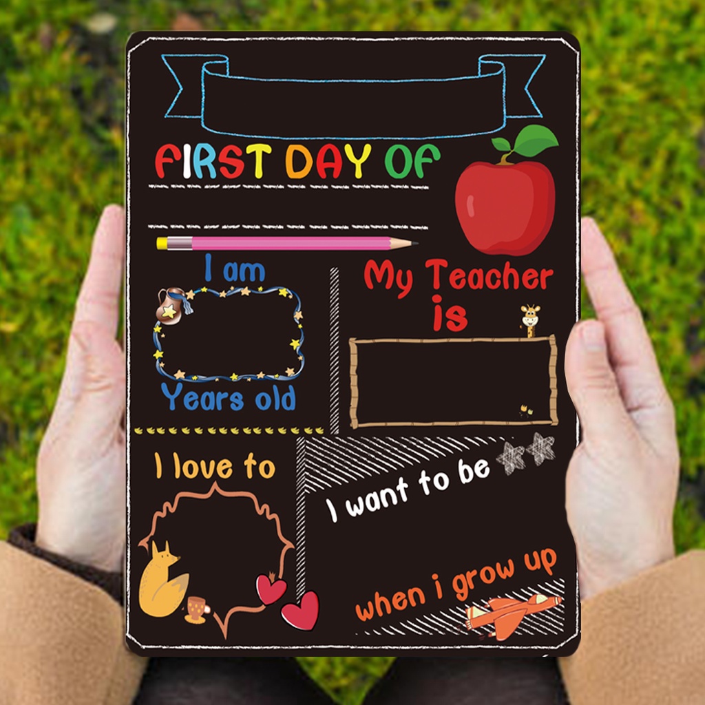 First Day and Last School Chalkboard Back to Supplies Mini Double Sided ...