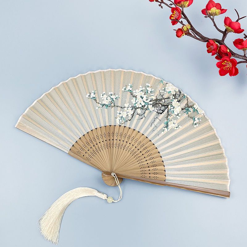 Cherry Blossom Folding Fan Chinese Style Small Ancient Hanfu Cheongsam ...