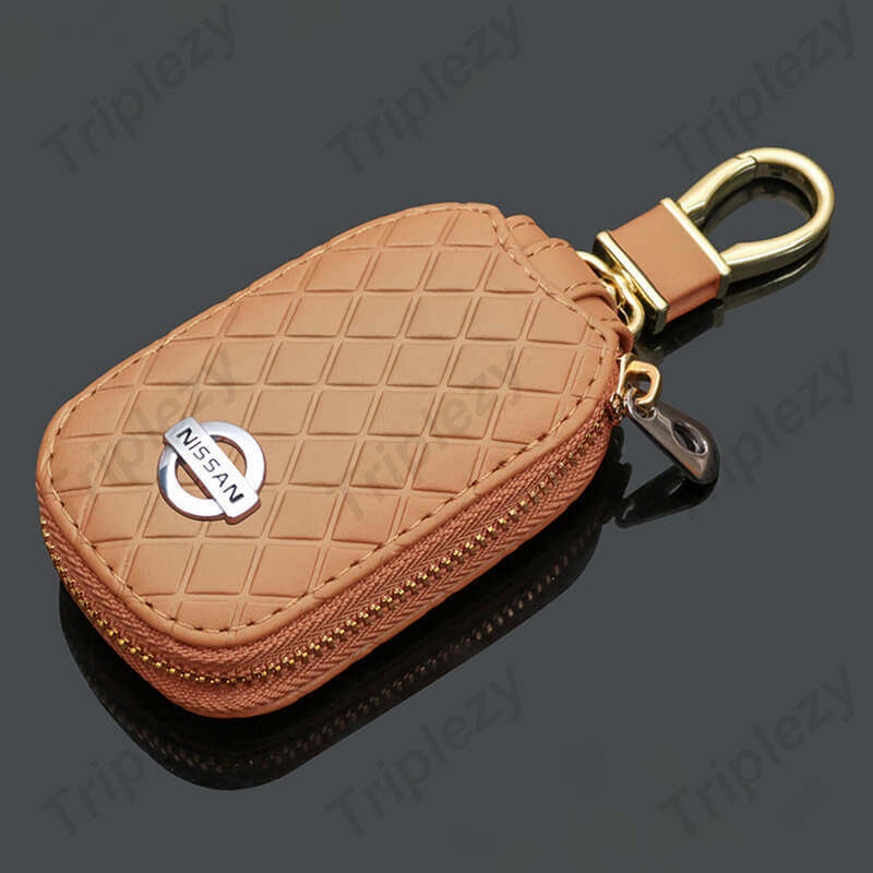 Diamond Grain Leather Remote Flip Car Key Case Cover FOB Keychain Bag ...