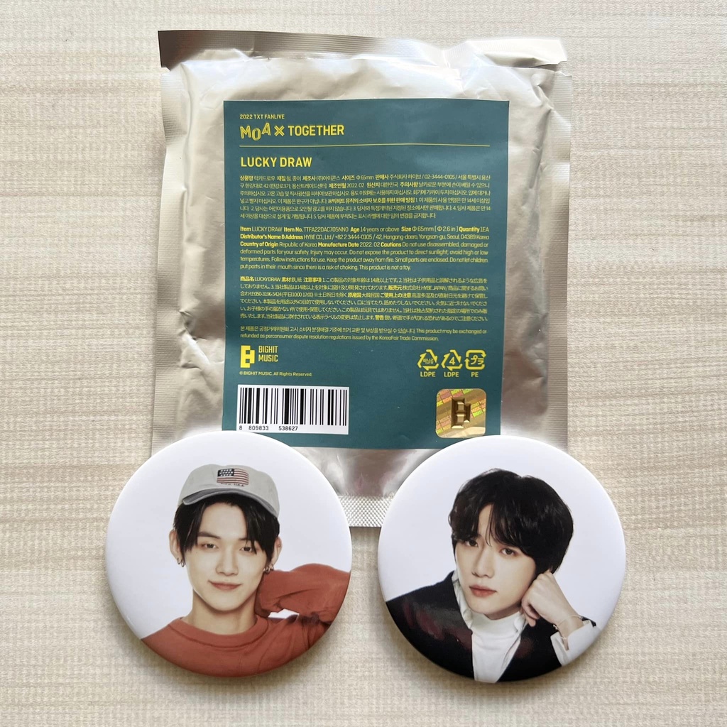 TXT 2022 TXT FANLIVE Lucky Draw Can Badge | Shopee Philippines