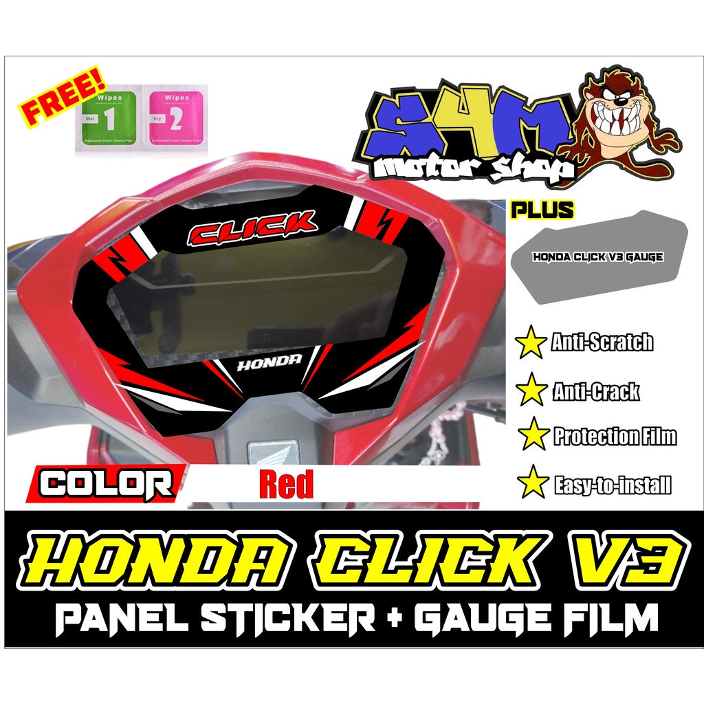 HONDA CLICK V3 Panel Sticker Decals with Smoked Gauge Film Protection ...