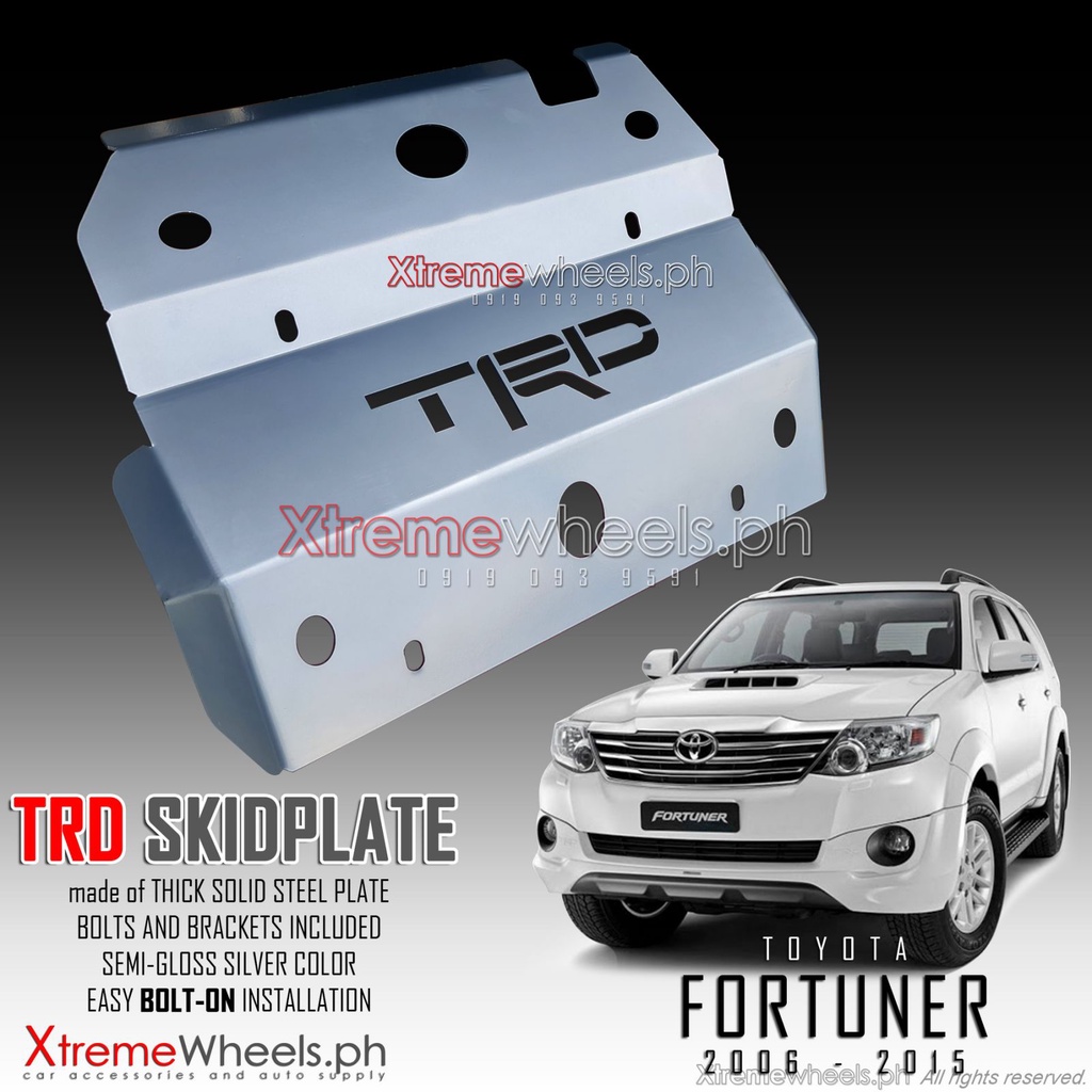 Toyota Fortuner G V 2005-2015 WHITE TRD HARD STEEL SKID PLATE ...