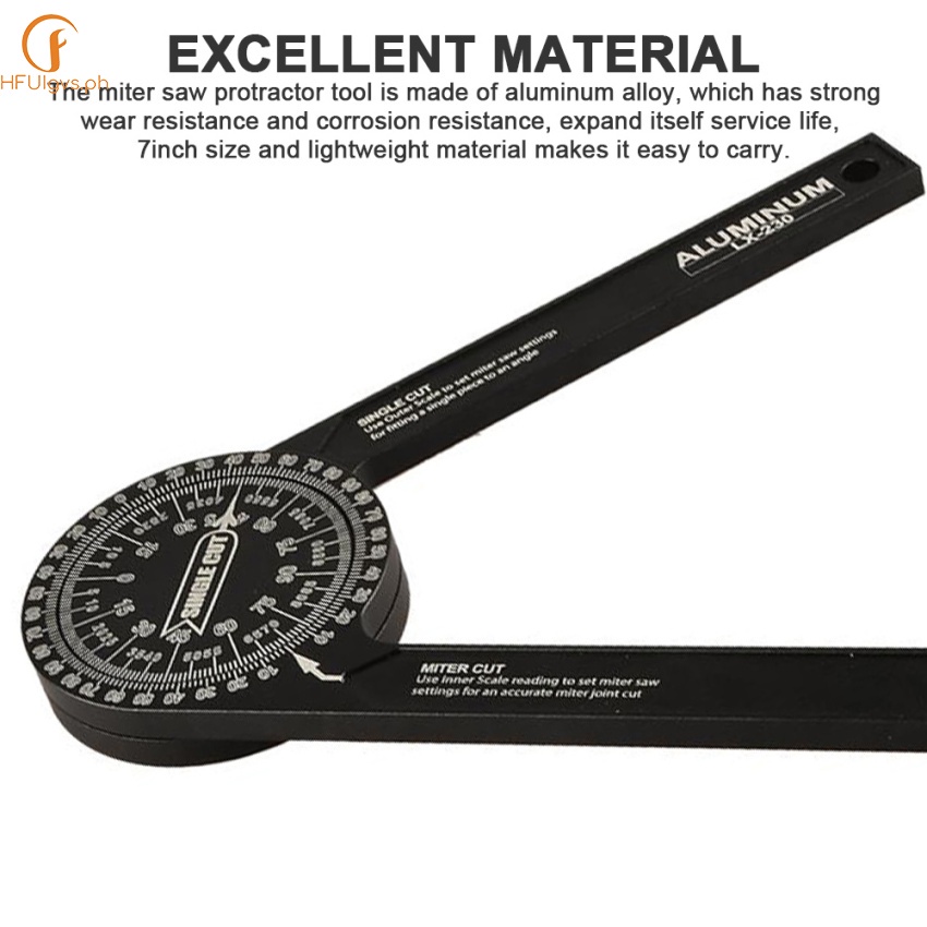 Miter Saw Protractor Angle Finder Tool, 7 Inch Aluminum Metal ...