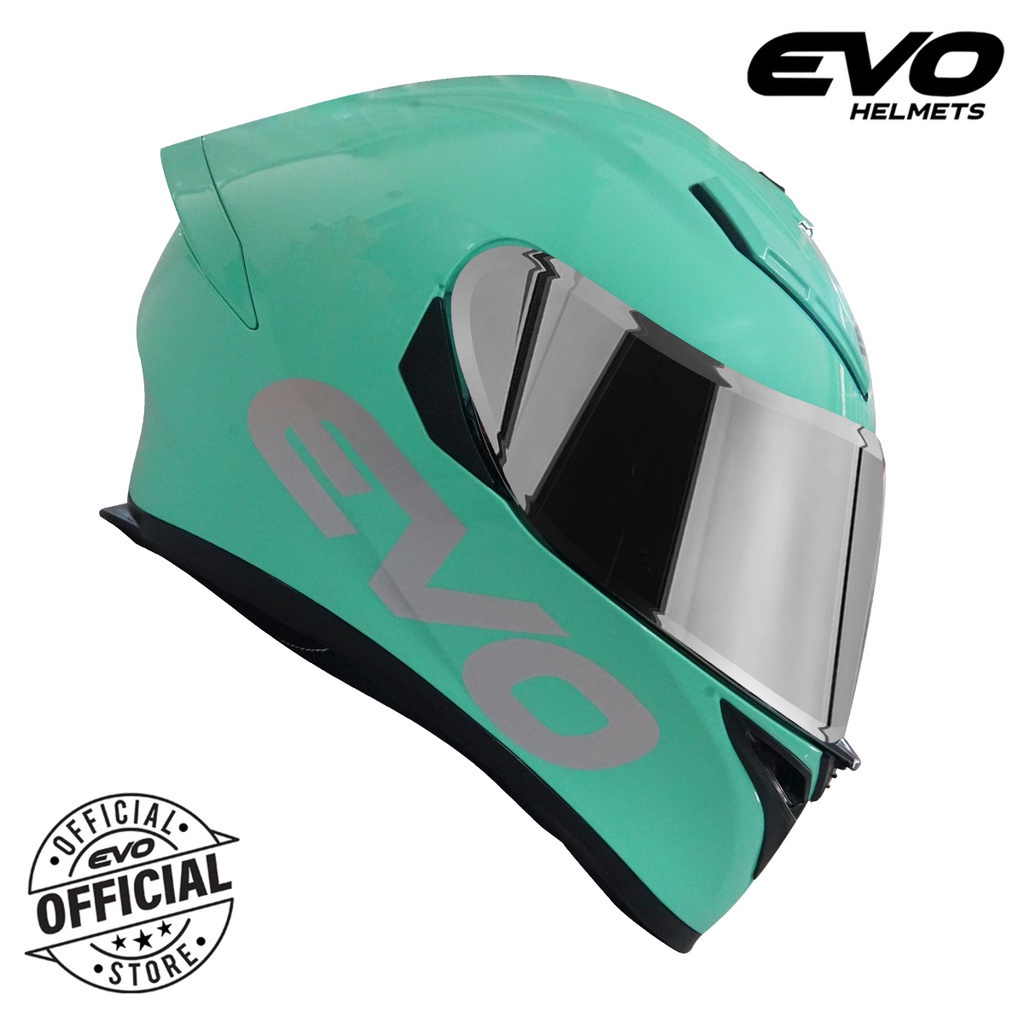 EVO GSX-3000 V2 Turquoise Blue Full Face Dual Visor Helmet with Free ...
