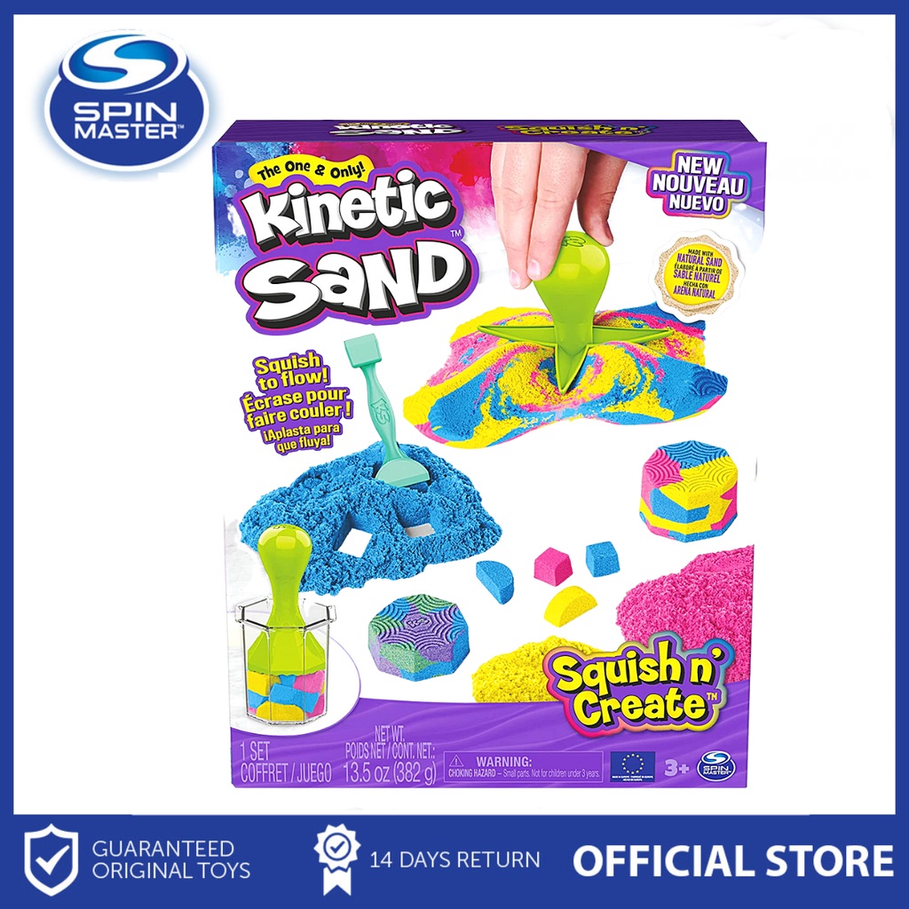 Kinetic Sand Squish N' Create w/ 13.5oz of Colorful Natural Sands ...