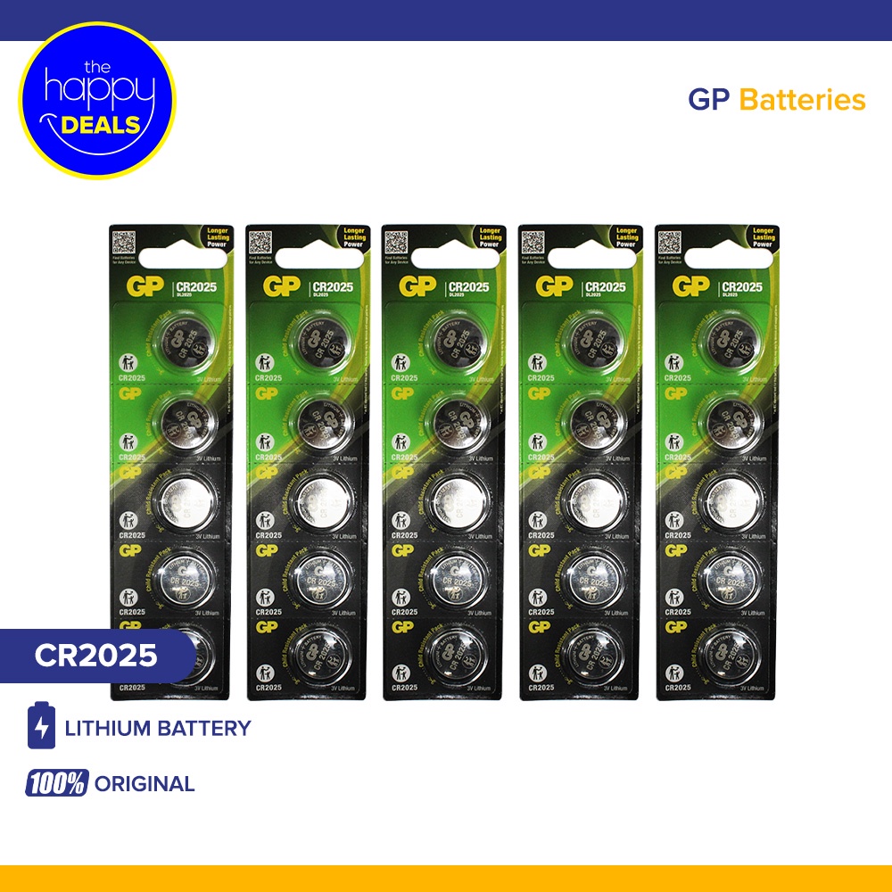 GP 3V Lithium Coin Battery CR2025 (DL2025) (Per Card) | Shopee Philippines