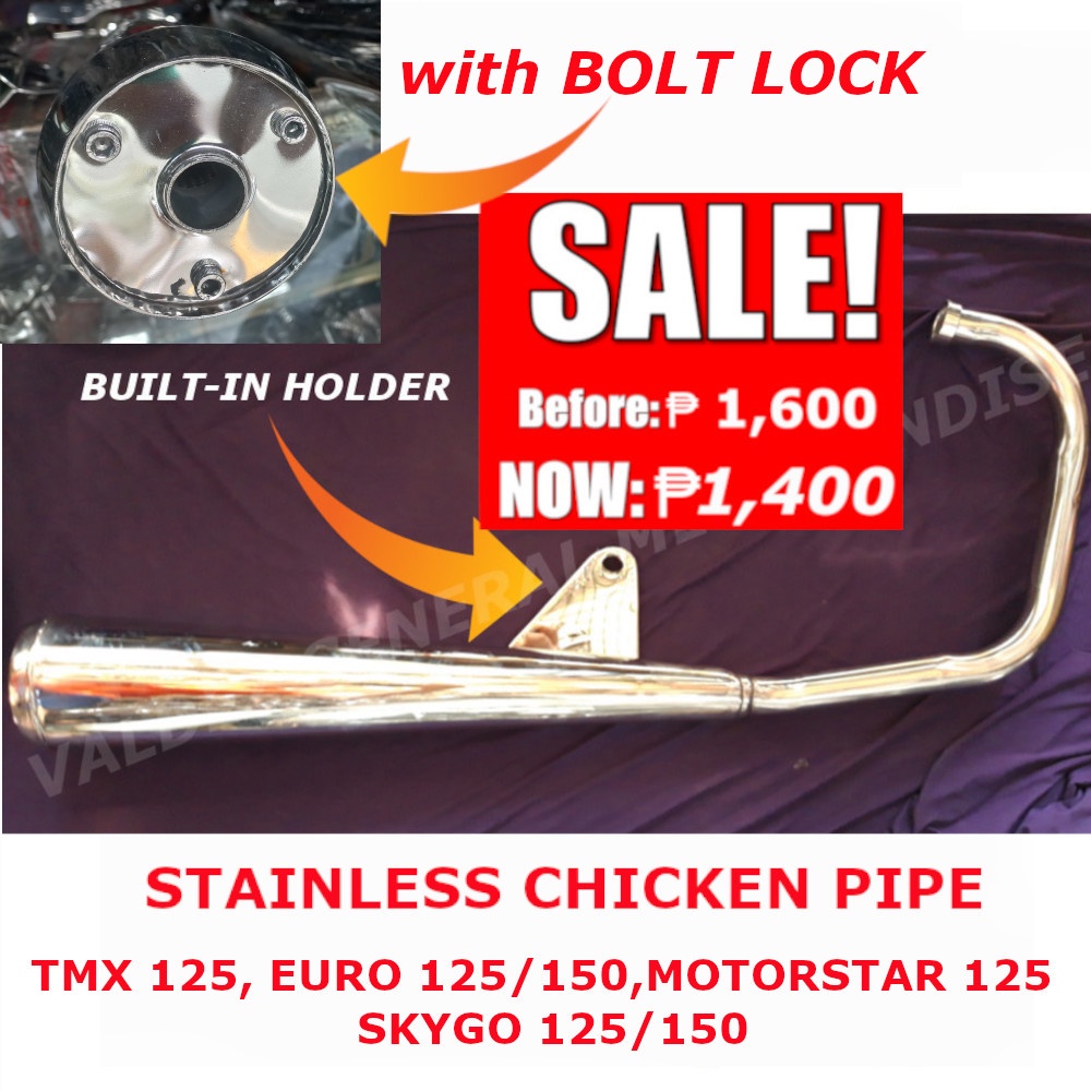 Valdez Stainless Chicken Pipe TMX 125 Alpha, Euro 150, Motorstar 125 ...