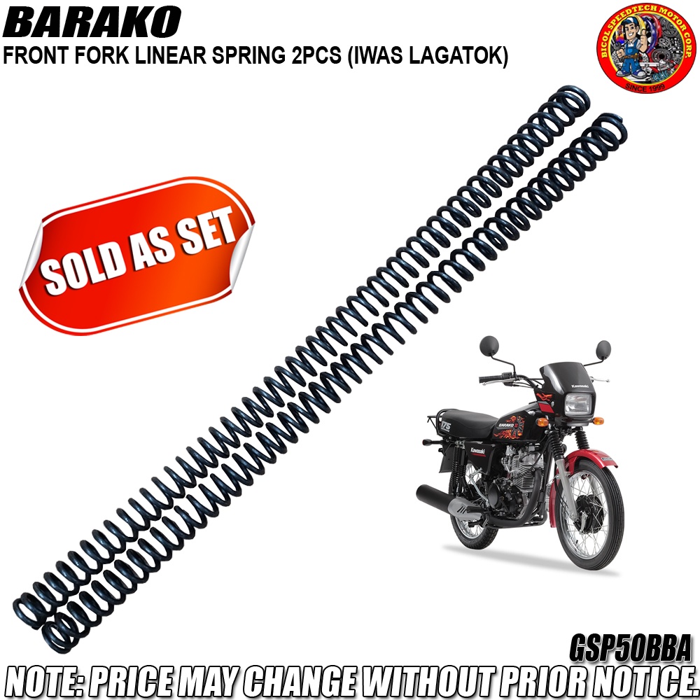 BARAKO FRONT FORK LINEAR SPRING 2PCS (IWAS LAGATOK) (GSP50BBA) | Shopee ...