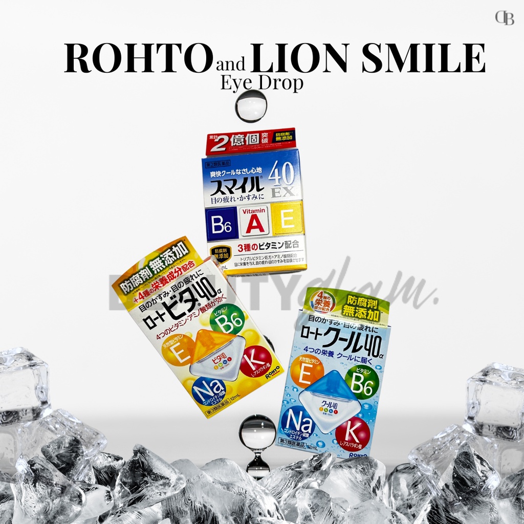 AUTHENTIC JAPAN ROHTO COOL, ROHTO VITA AND LION SMILE EYE DROP | Shopee ...