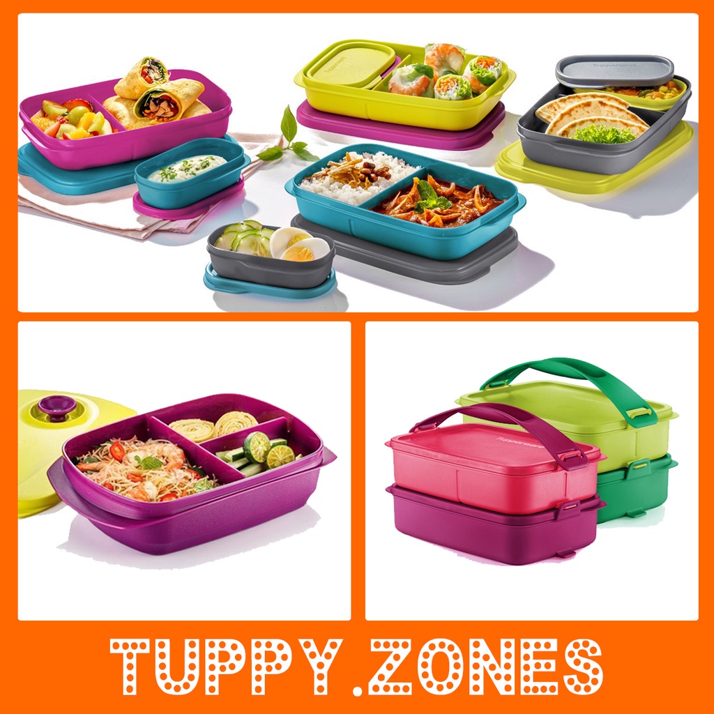☍ﺴTupperware Reheatable Divided Lunch Box / Foodie Buddy / Click to Go ...